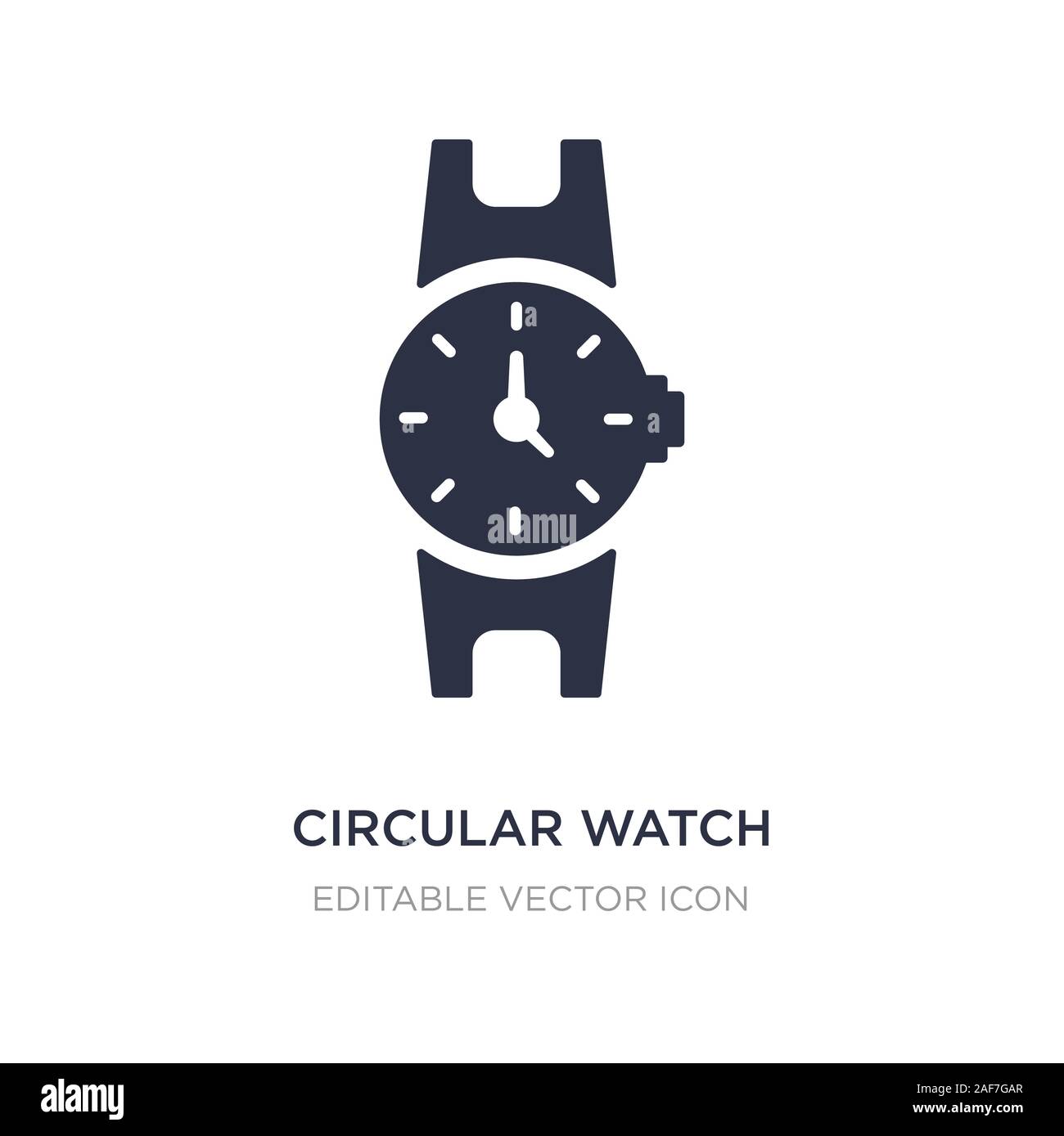 circular watch icon on white background. Simple element illustration ...