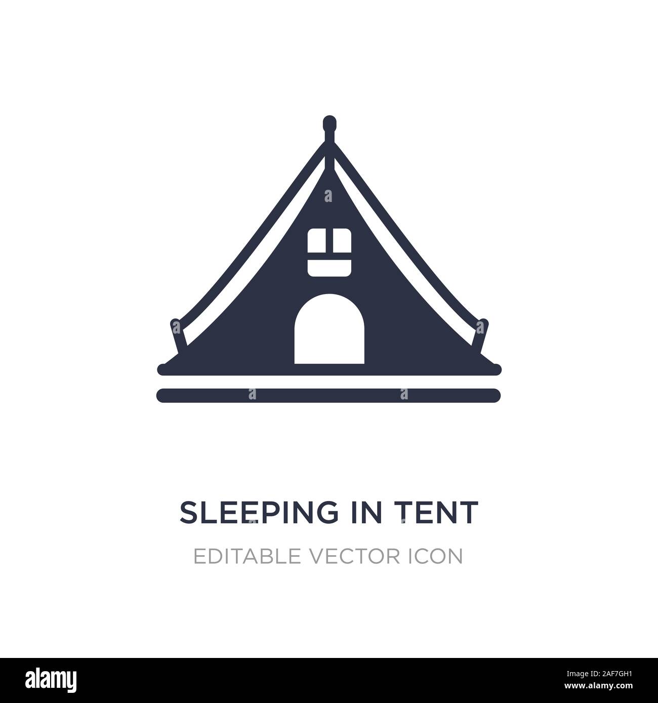 sleeping in tent icon on white background. Simple element illustration ...