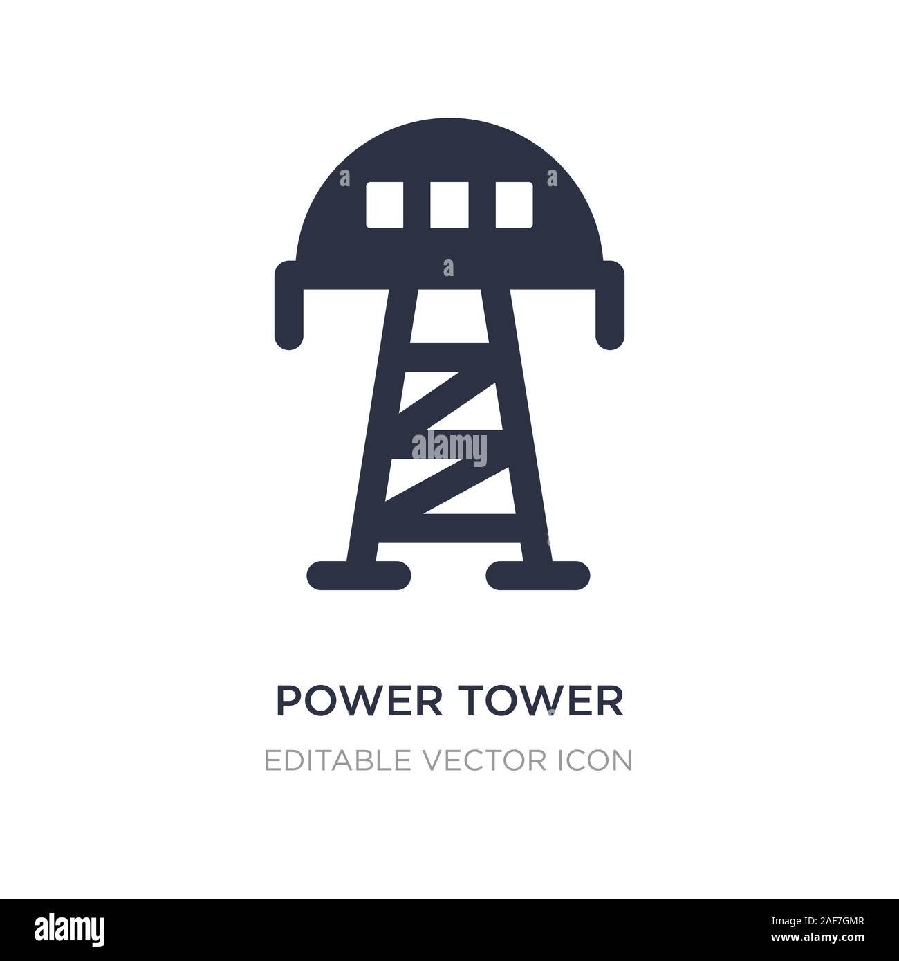 power tower icon on white background. Simple element illustration from ...
