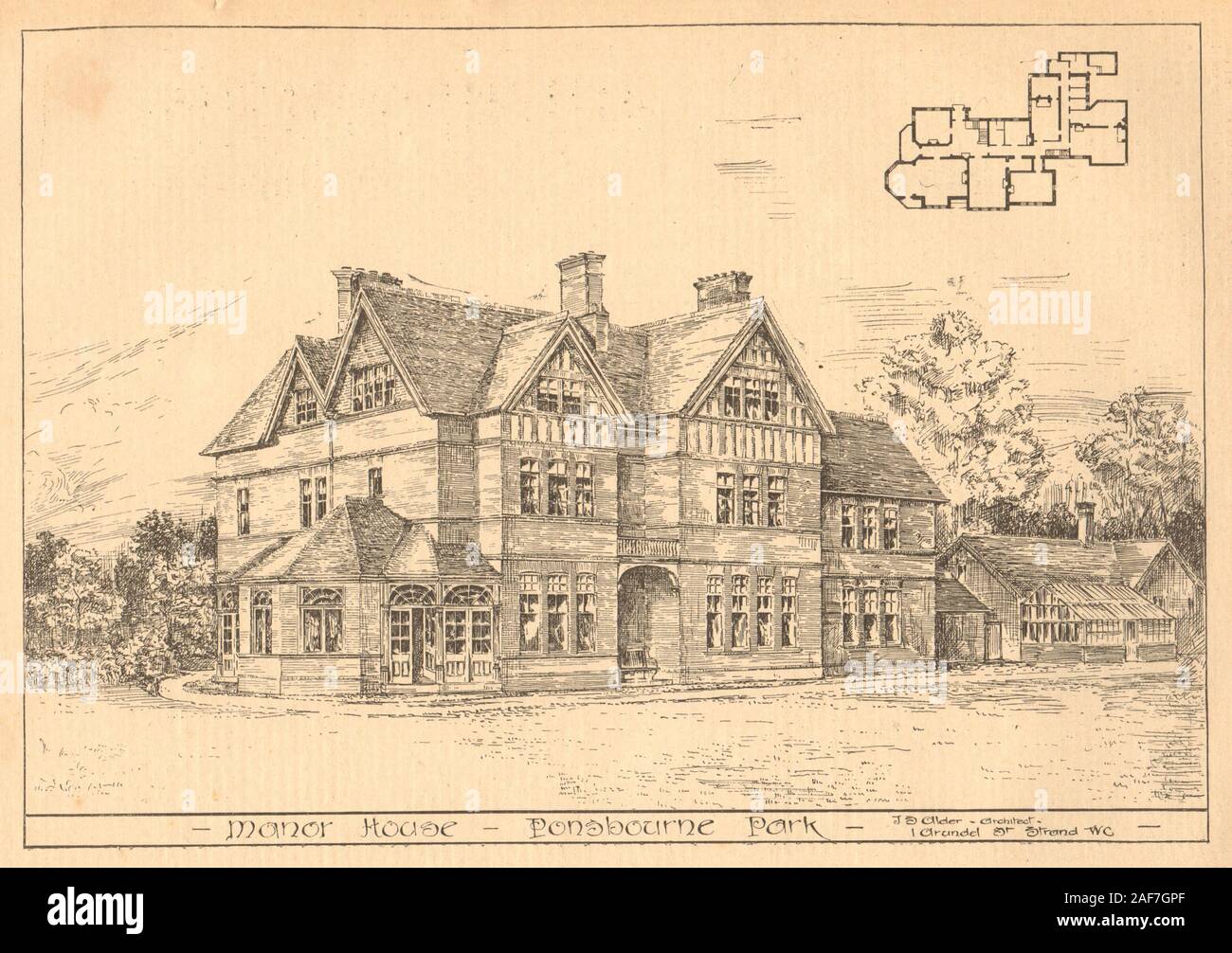 Manor House, Ponsbourne Park, JS Alder Architect. Hertfordshire 1904 ...