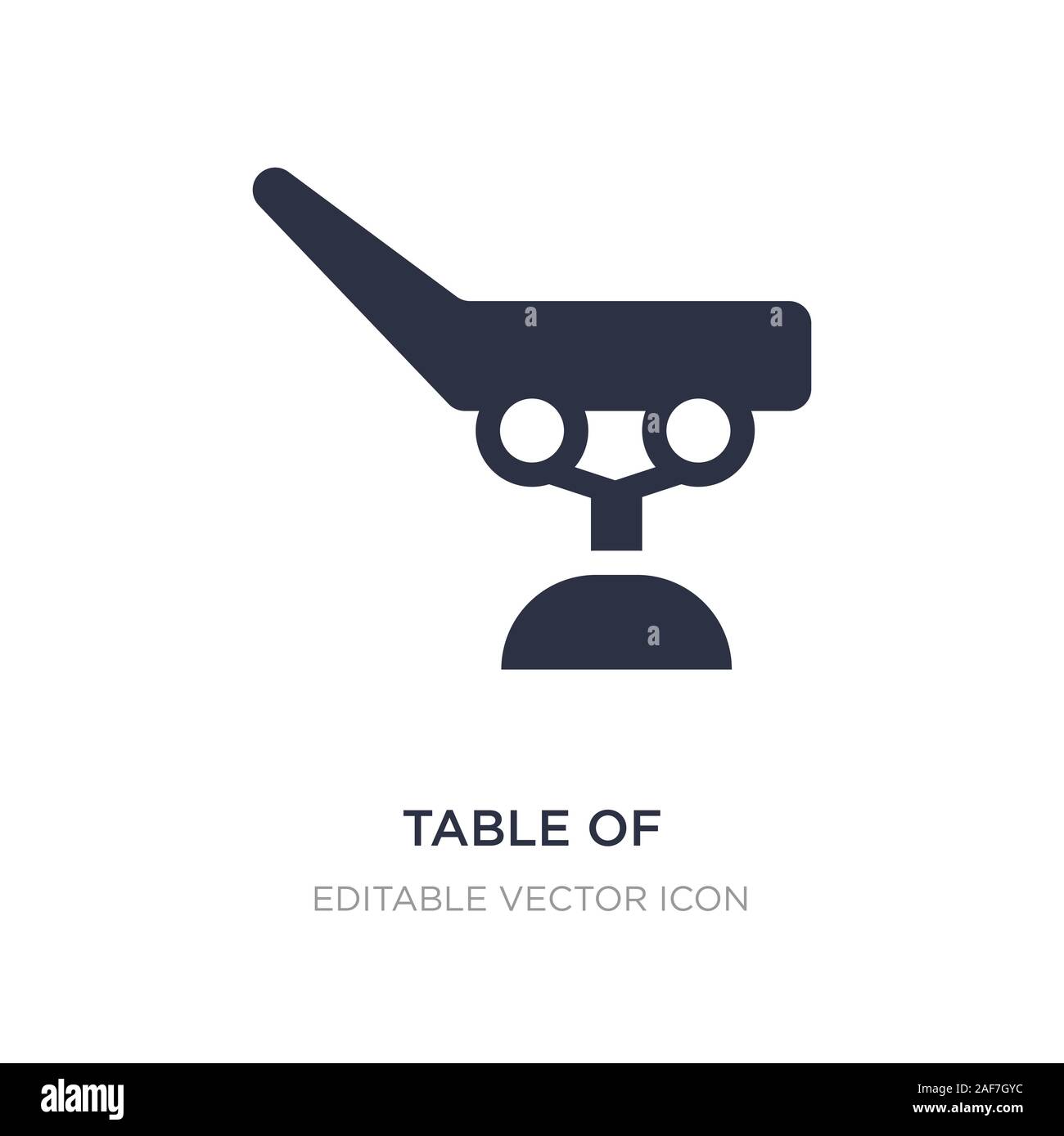 table of treatments icon on white background. Simple element ...