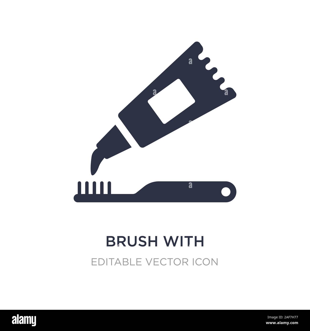 brush with tooth paste icon on white background. Simple element ...