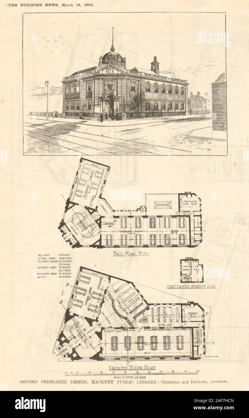 Hackney Public Library - Trimnell & Davison, Architects. London 1906 ...