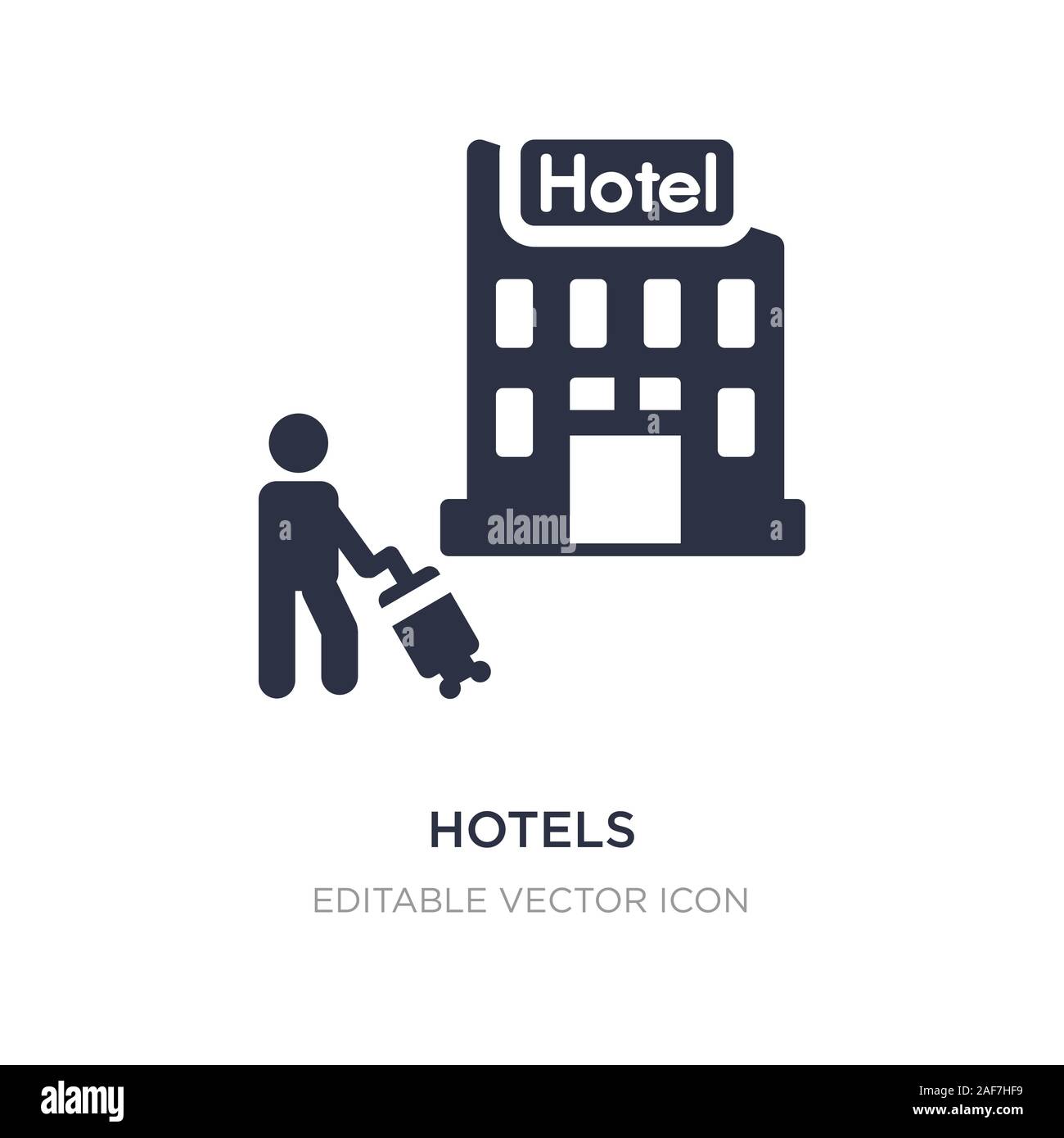 hotels icon on white background. Simple element illustration from ...