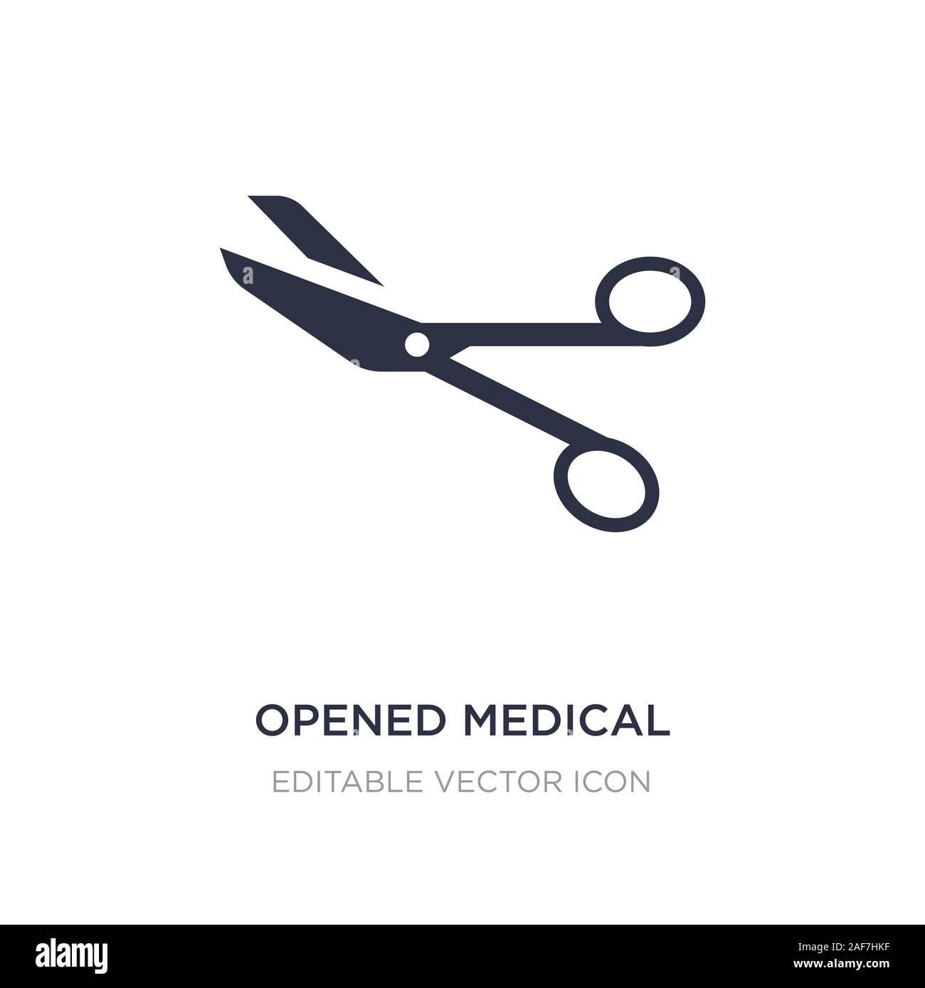 opened medical scissors icon on white background. Simple element ...