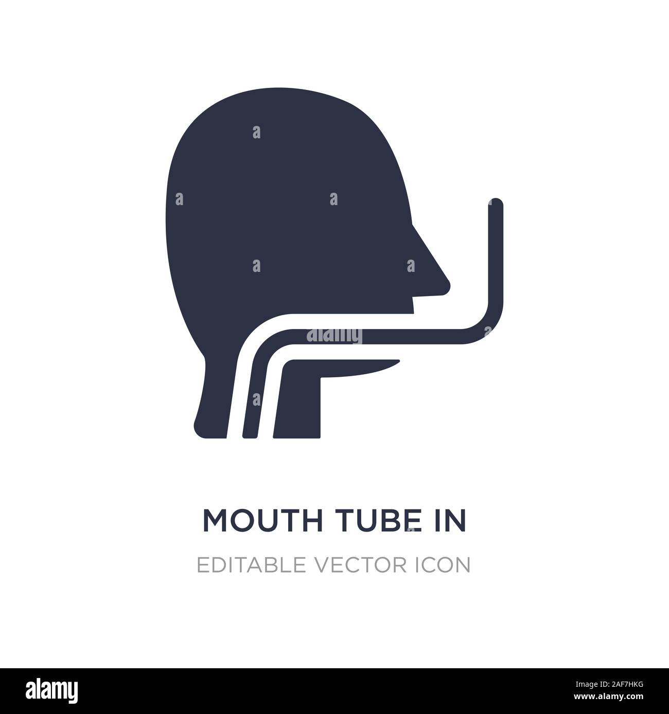 mouth tube in bald male head icon on white background. Simple element ...