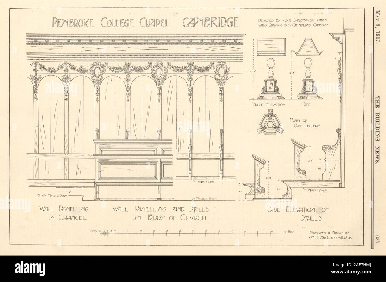 Pembroke College Chapel Cambridge. Christopher Wren. Grindling Gibbons ...