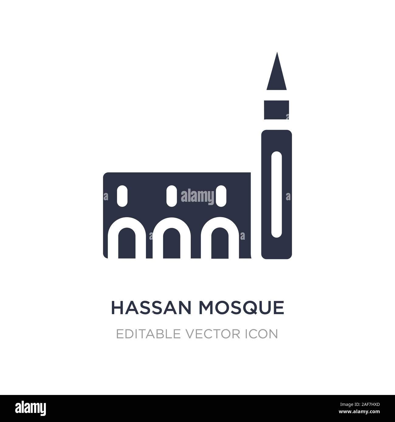hassan mosque icon on white background. Simple element illustration from Monuments concept ...