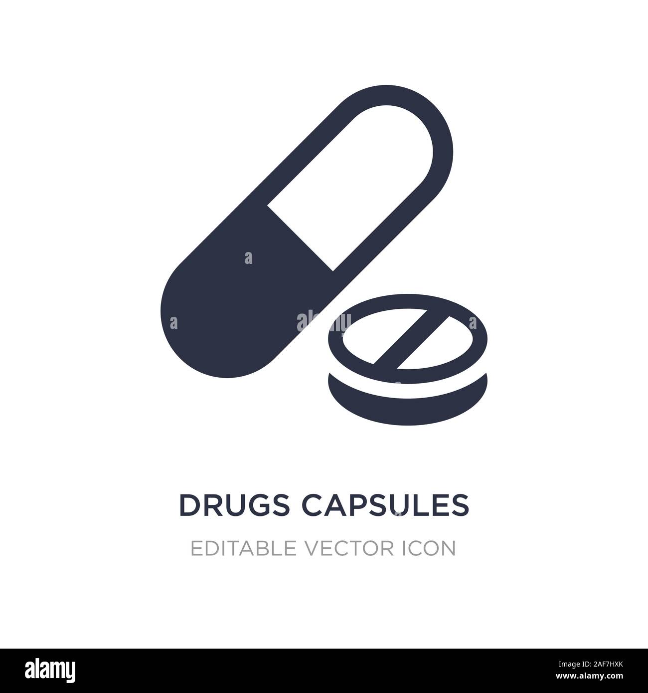 drugs capsules and pills icon on white background. Simple element ...