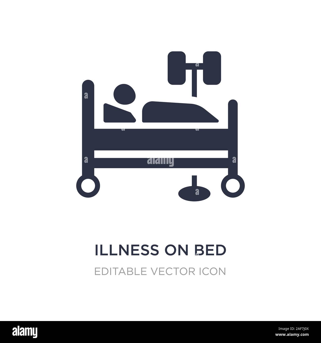 illness on bed icon on white background. Simple element illustration ...