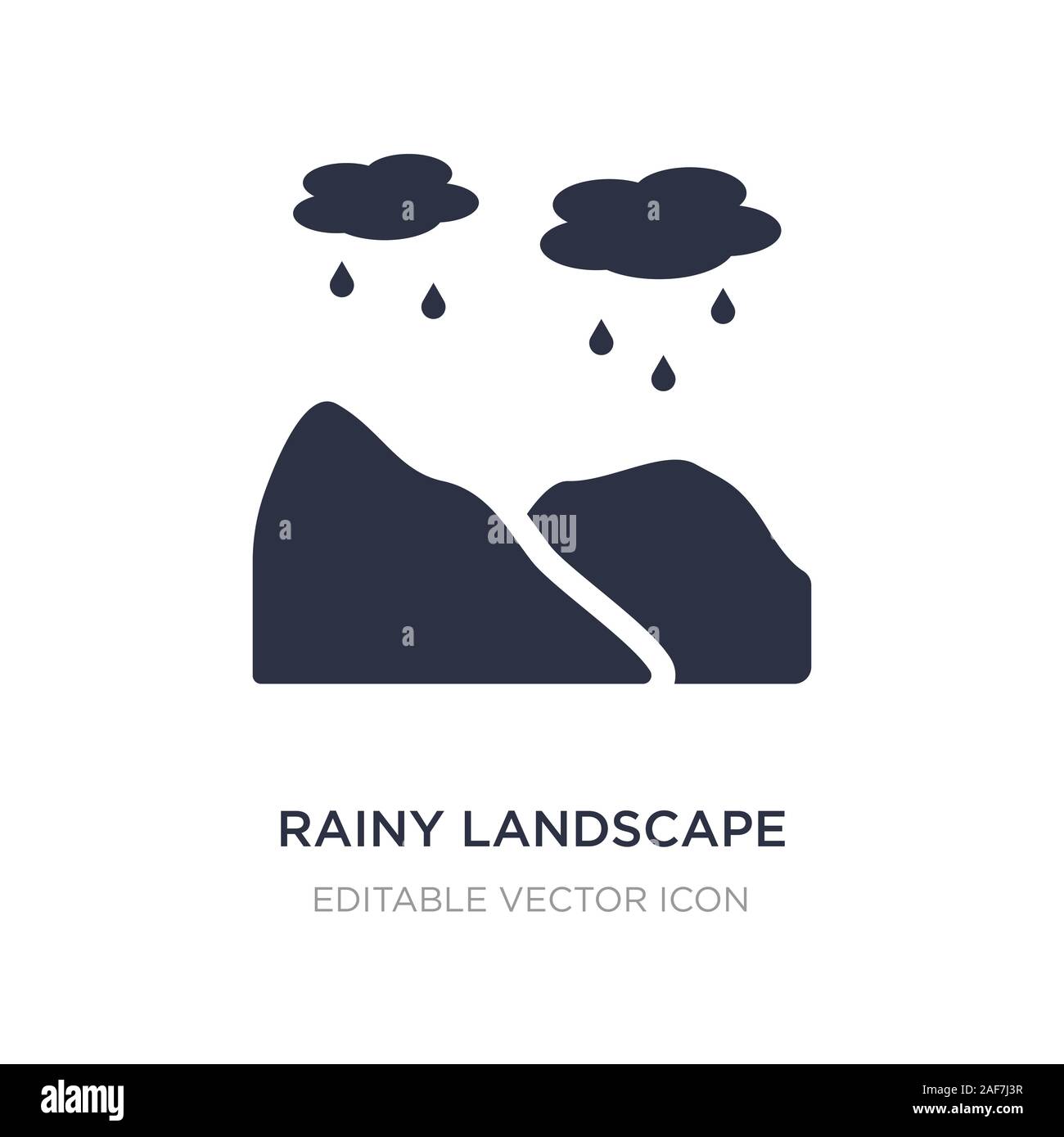 rainy landscape icon on white background. Simple element illustration ...