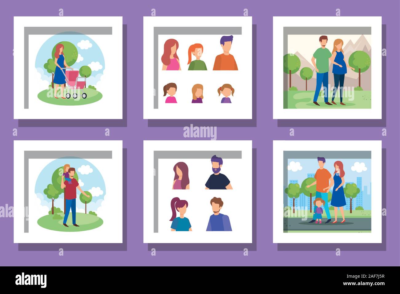 bundle of members family scenes Stock Vector Image & Art - Alamy