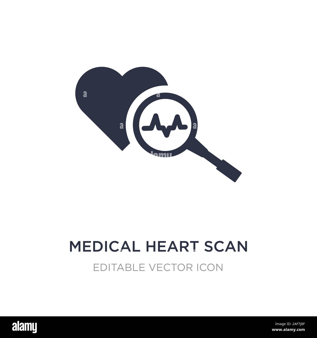 medical heart scan icon on white background. Simple element ...