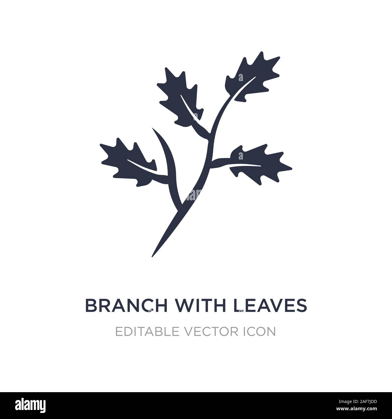 branch with leaves icon on white background. Simple element ...