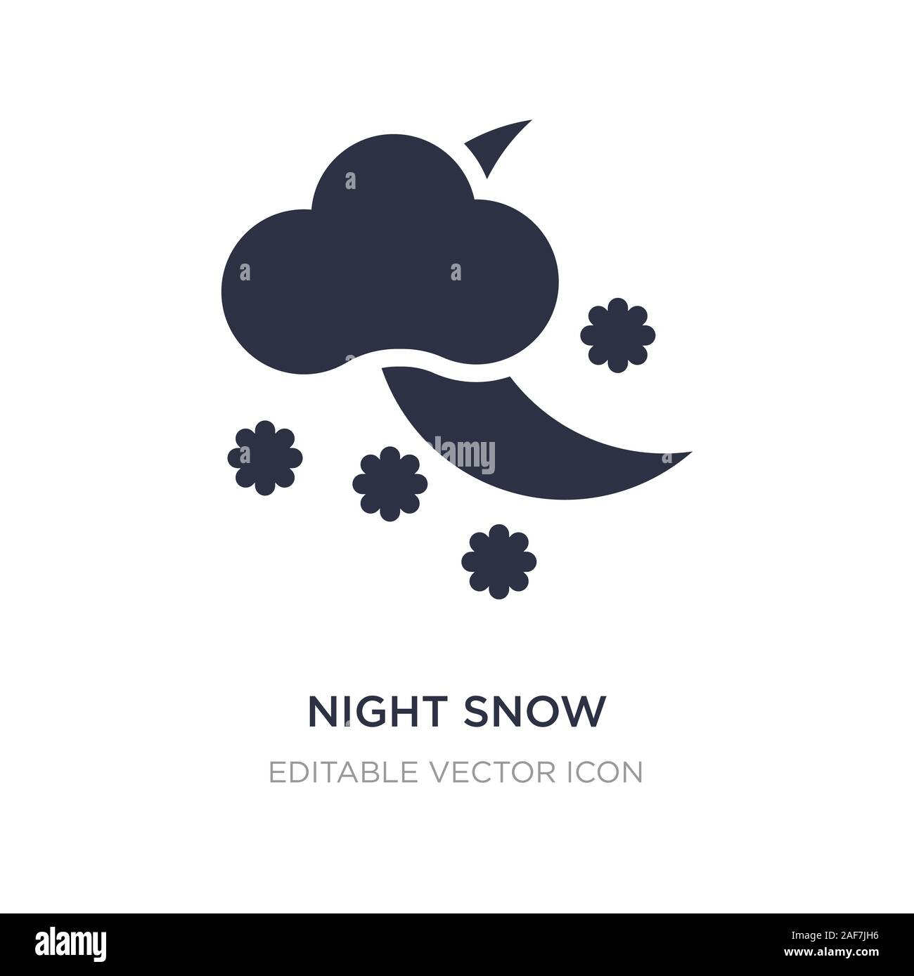 night snow icon on white background. Simple element illustration from ...