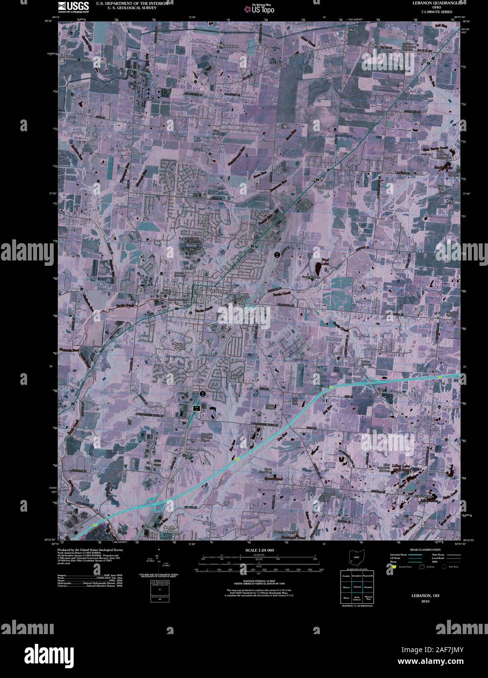 Map of lebanon ohio hi-res stock photography and images - Alamy