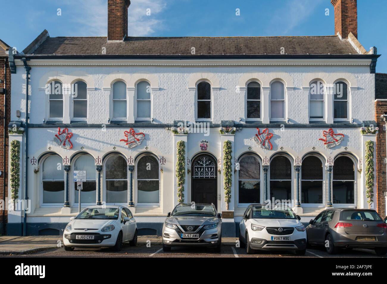 The ornate facade of the Shepherd Neame Brewery building in the ...