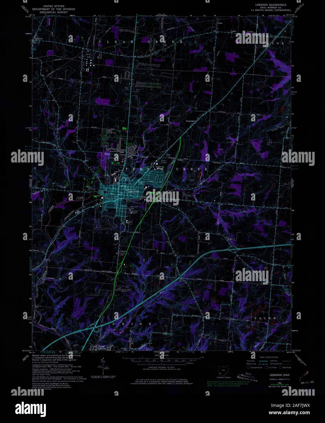 Map of lebanon ohio hi-res stock photography and images - Alamy
