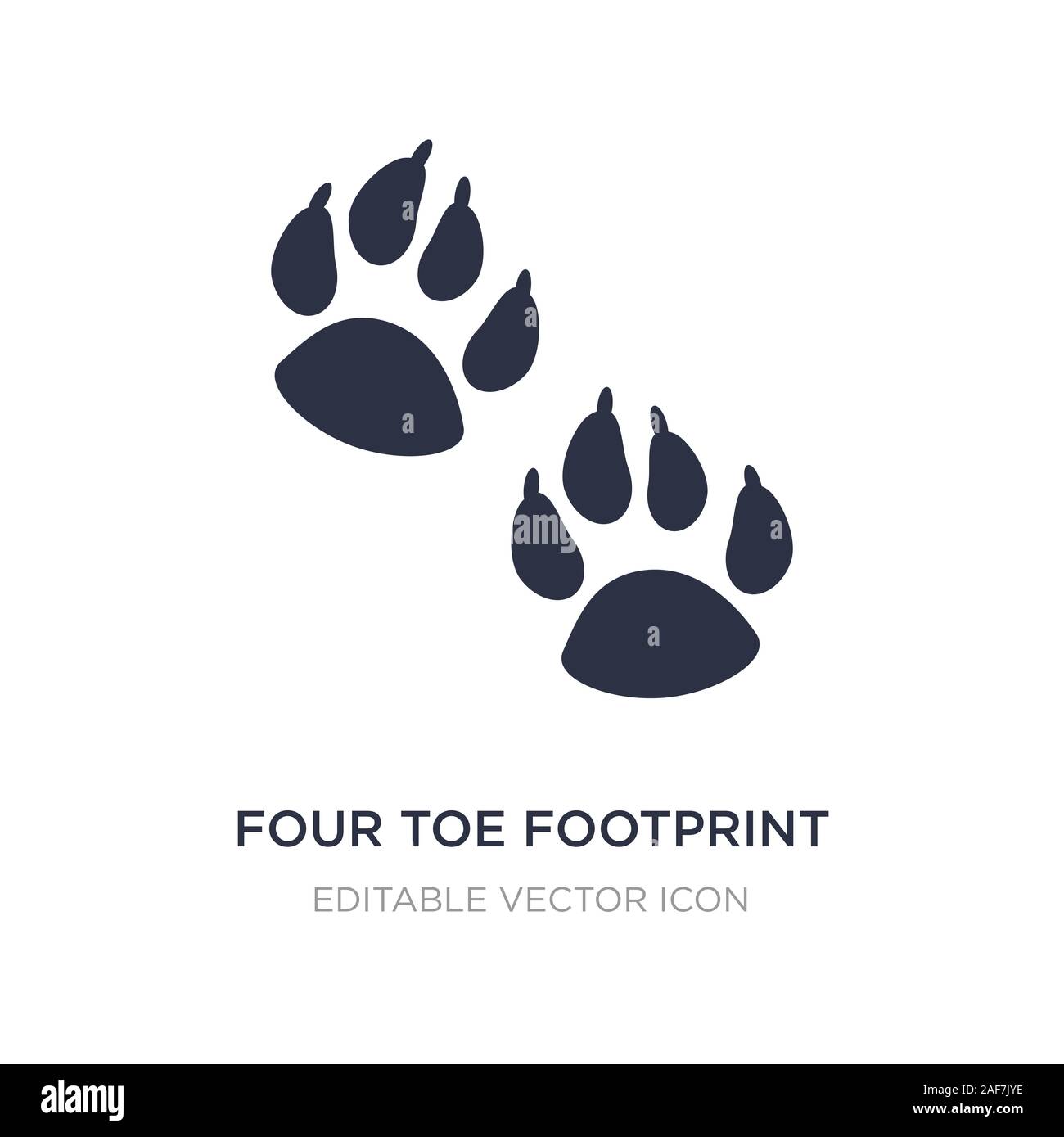four toe footprint icon on white background. Simple element ...