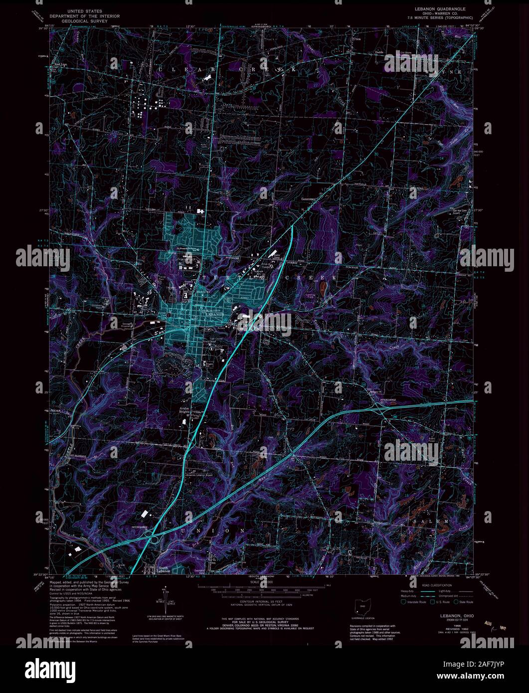 Map of lebanon ohio hi-res stock photography and images - Alamy