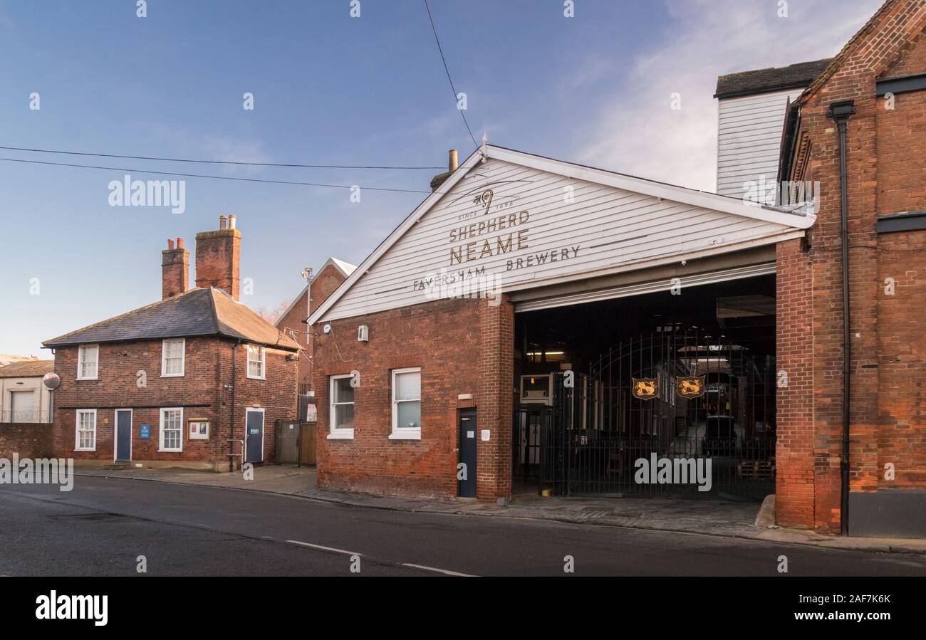 The Shepherd Neame Brewery building in the medieval market town of ...