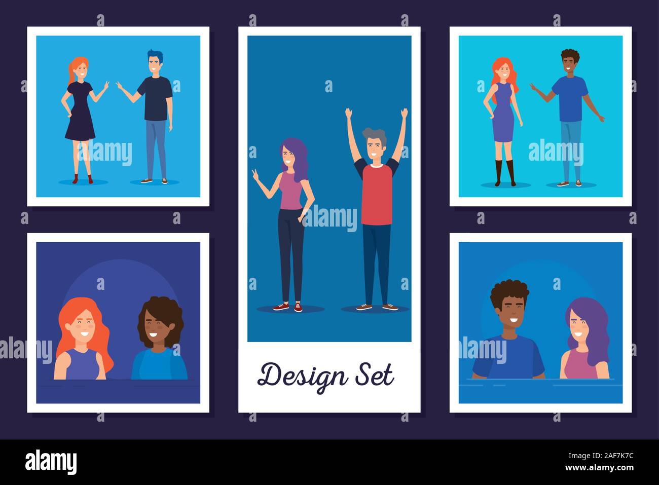 design set of young people avatar character Stock Vector Image & Art ...