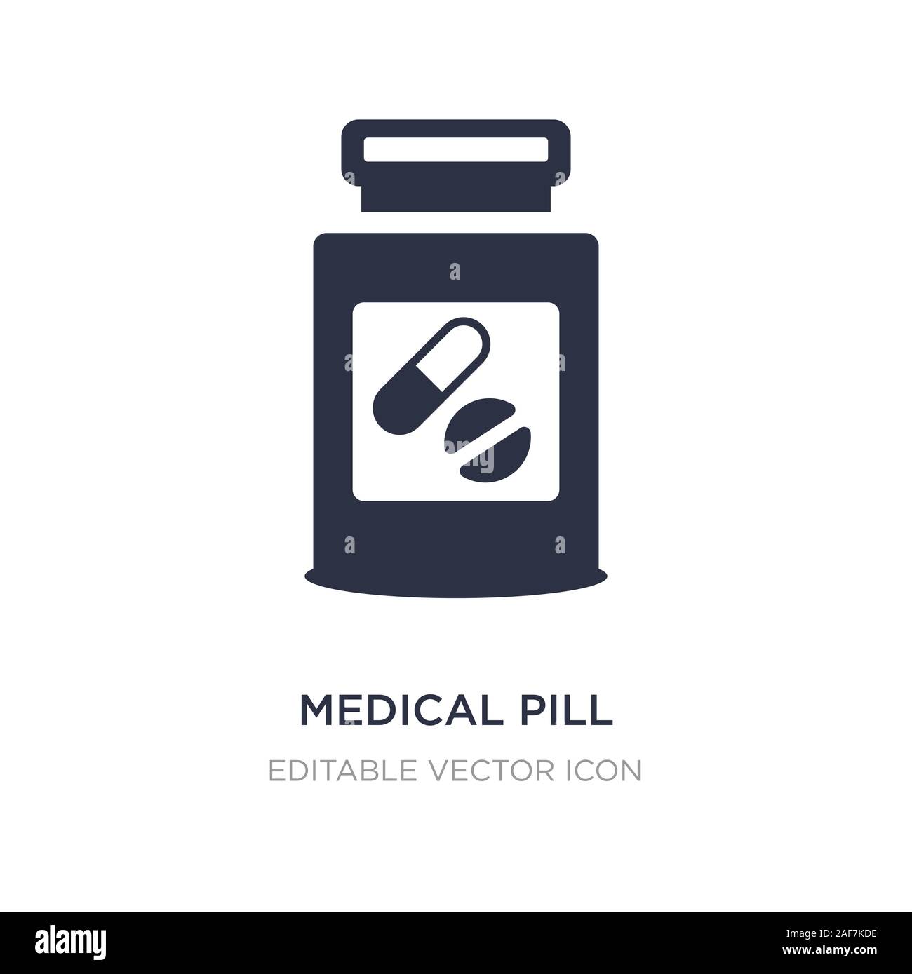 medical pill icon on white background. Simple element illustration from ...