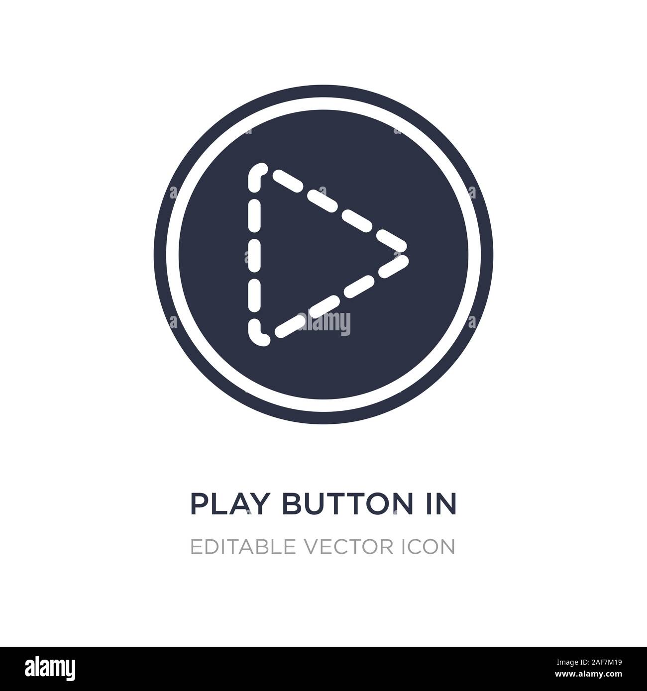 play button in broken line icon on white background. Simple element ...