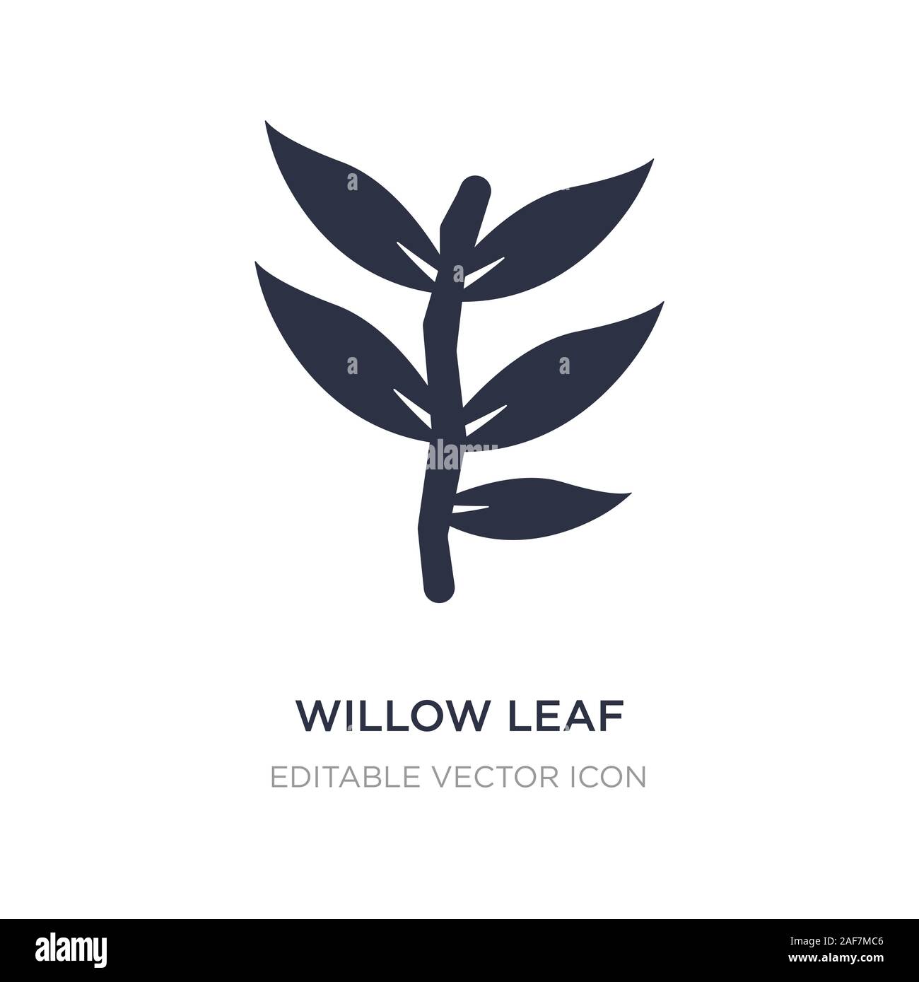 willow leaf icon on white background. Simple element illustration from ...