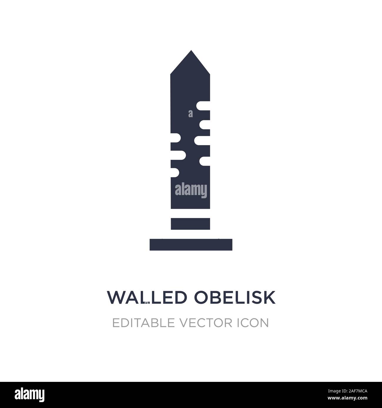 walled obelisk icon on white background. Simple element illustration from Monuments concept ...