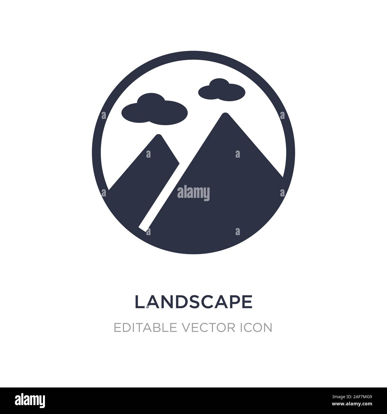 landscape inside frame icon on white background. Simple element ...