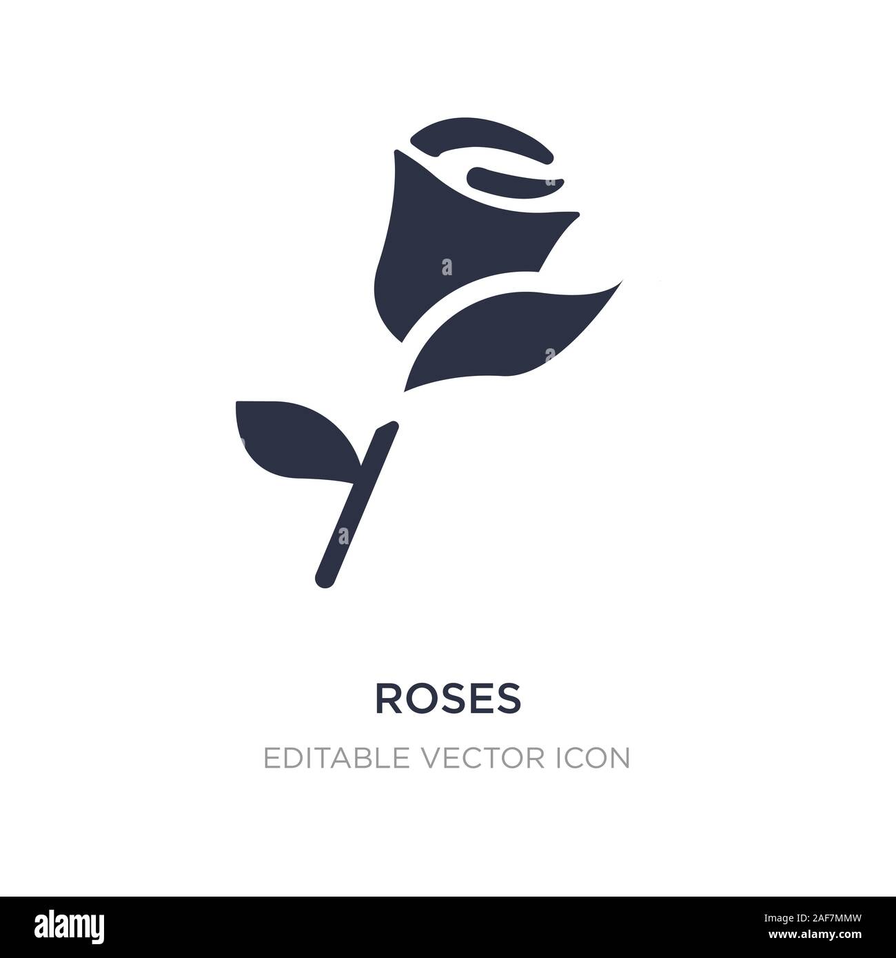 roses icon on white background. Simple element illustration from Nature ...