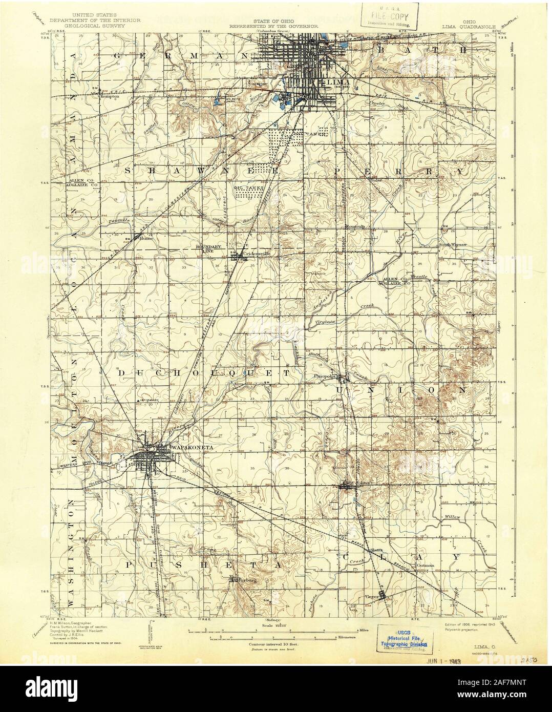 Lima ohio map hi-res stock photography and images - Alamy