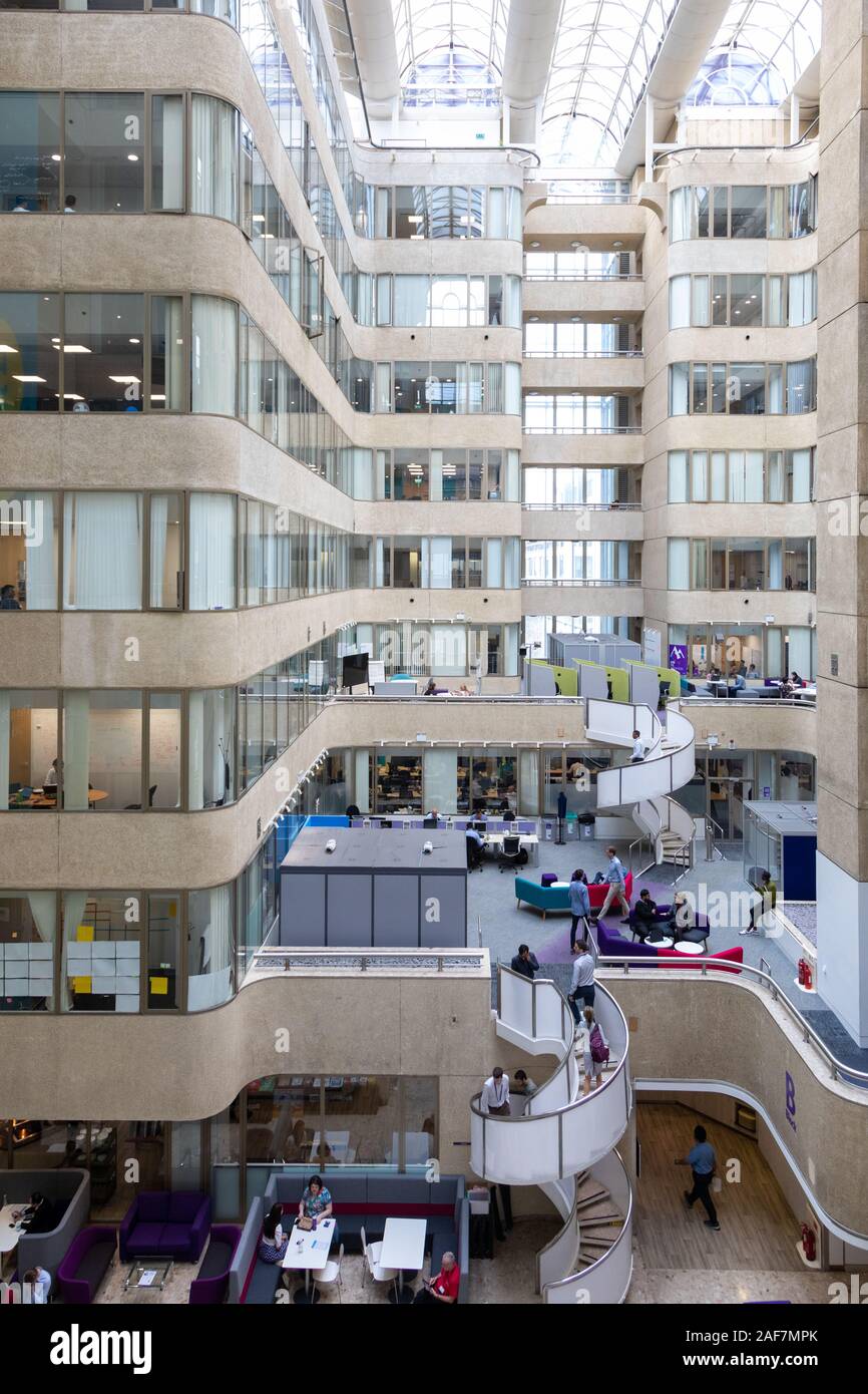 Interior of the headquarters of British Telecommunications (BT) in ...