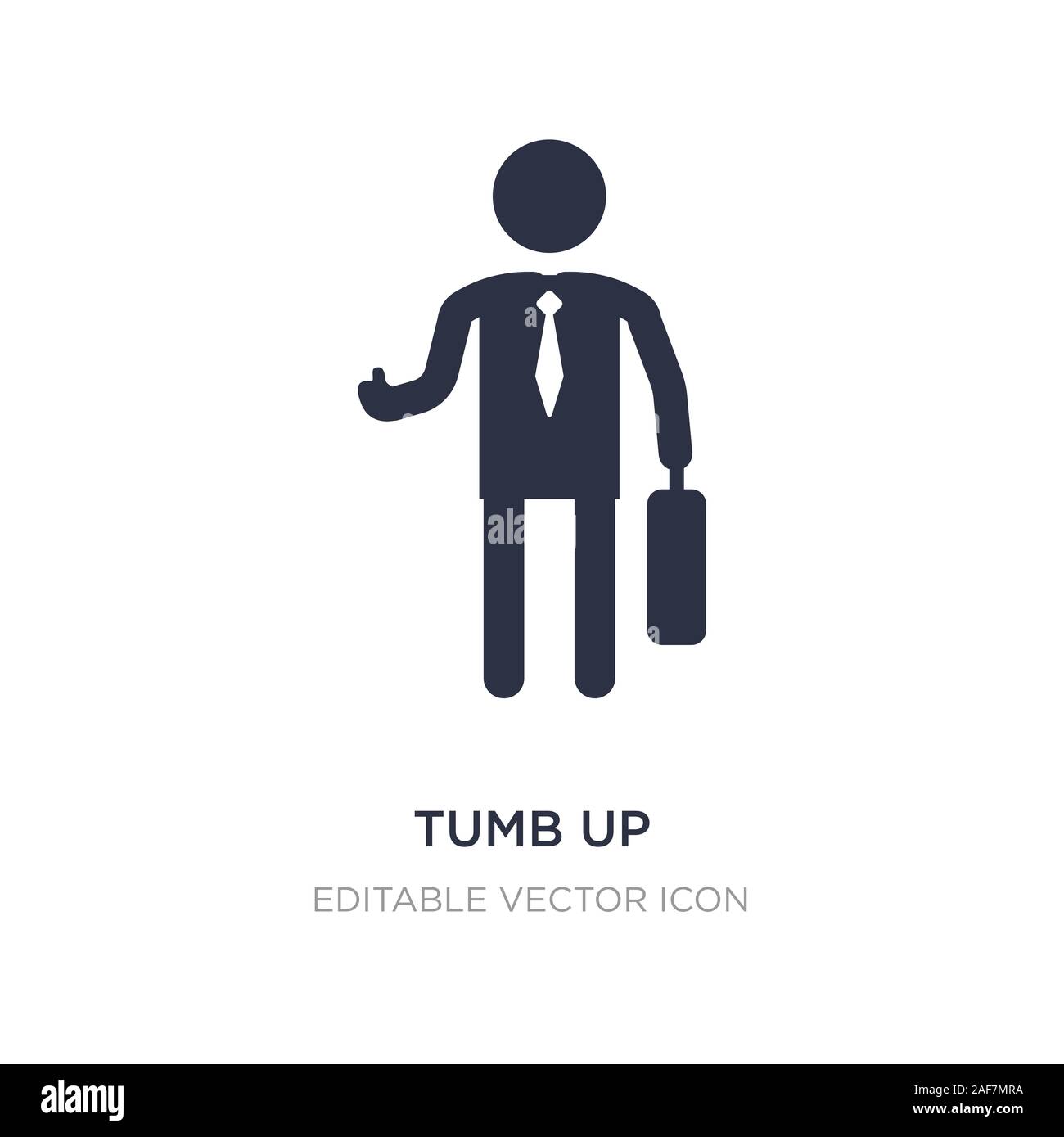 tumb up business man icon on white background. Simple element ...
