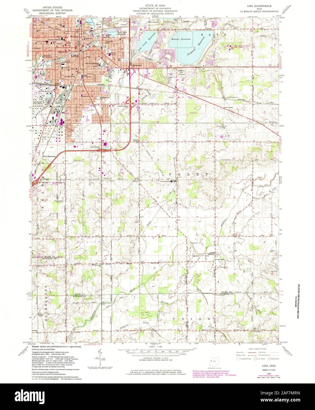 Lima ohio map hi-res stock photography and images - Alamy