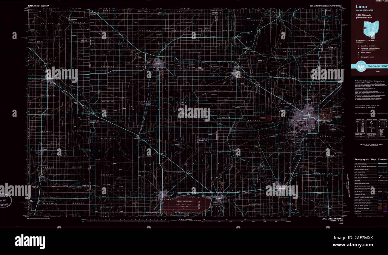 Lima ohio map hi-res stock photography and images - Alamy