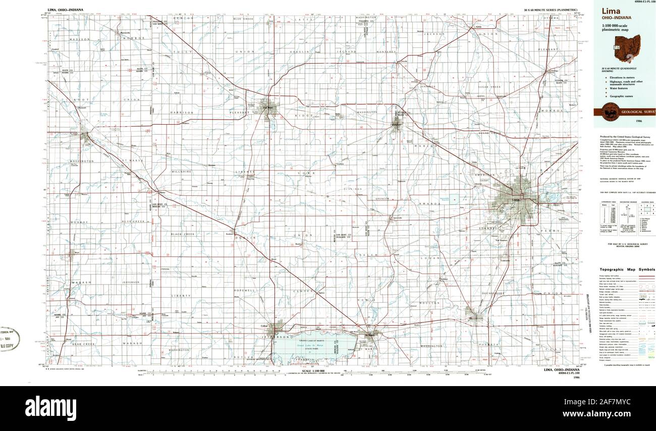 Lima ohio map hi-res stock photography and images - Alamy
