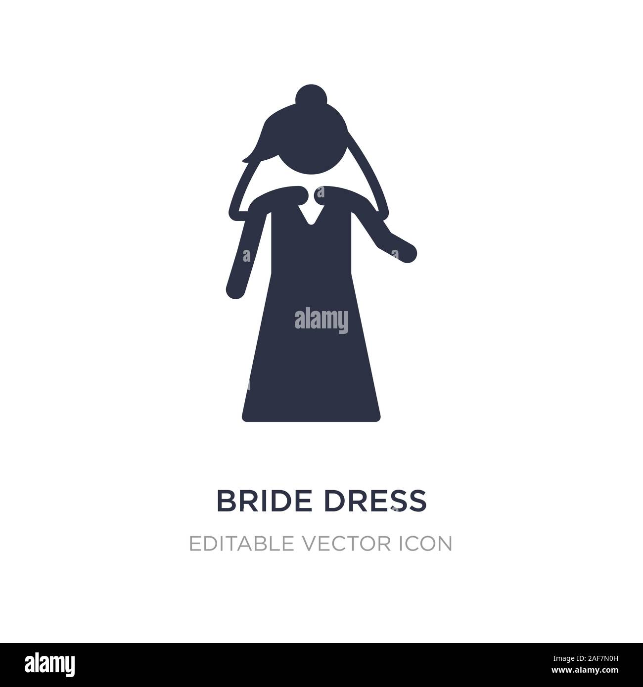 bride dress icon on white background. Simple element illustration from ...