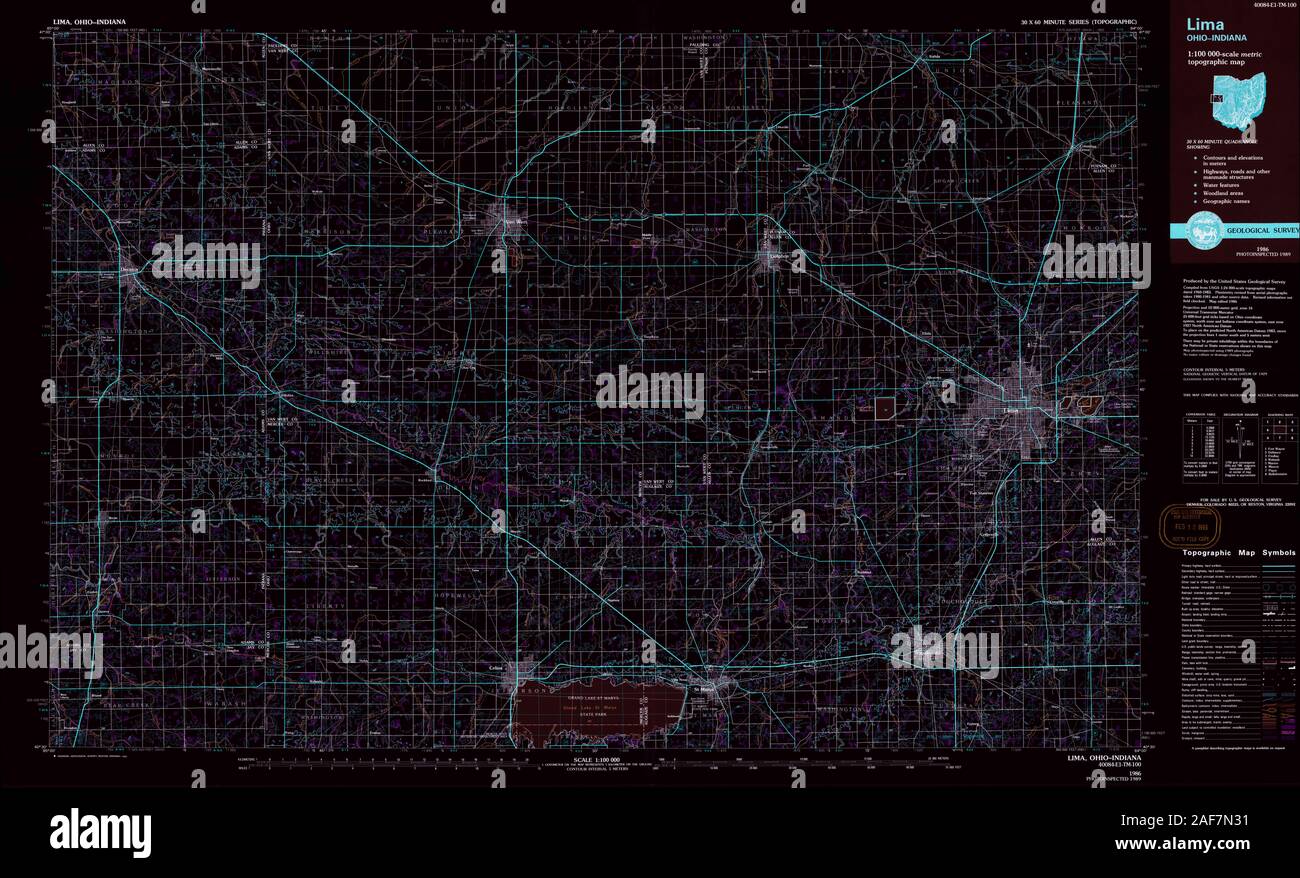 Lima ohio map hi-res stock photography and images - Alamy