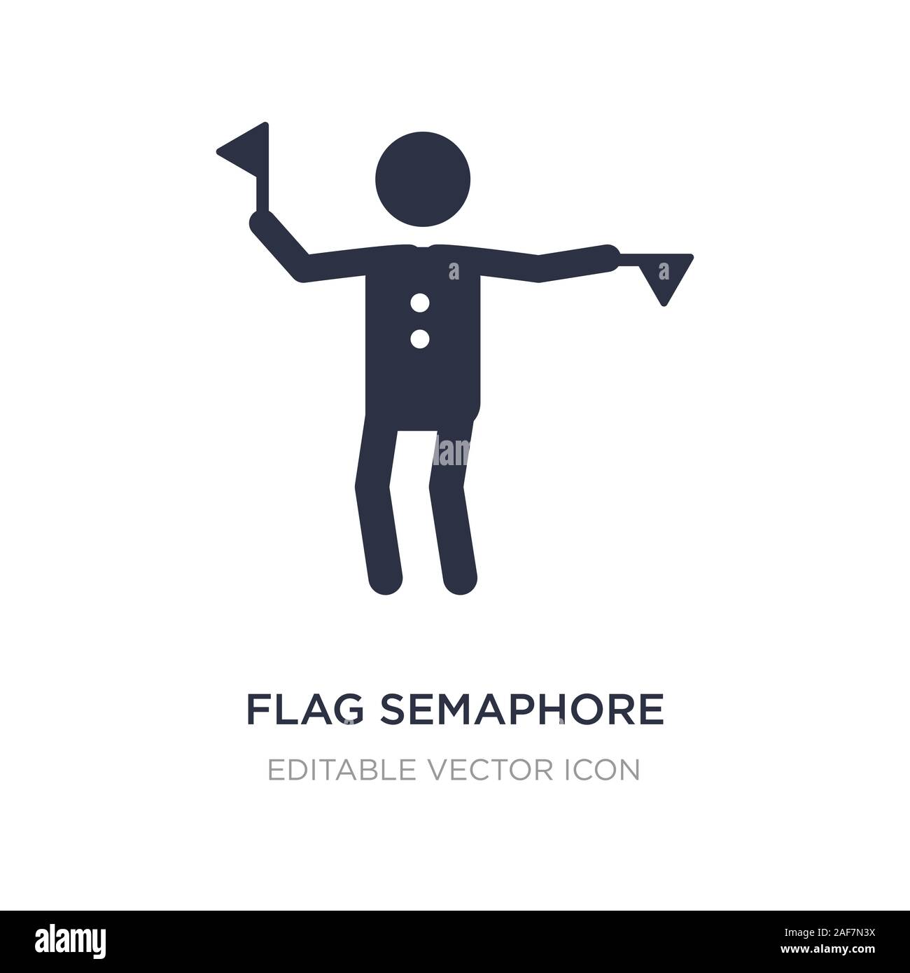 flag semaphore language icon on white background. Simple element ...