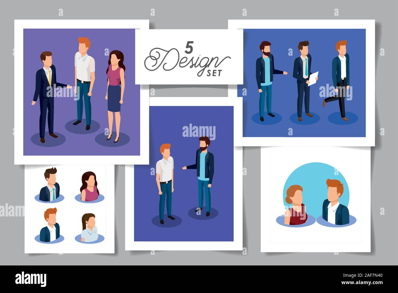 set five designs of business people Stock Vector Image & Art - Alamy