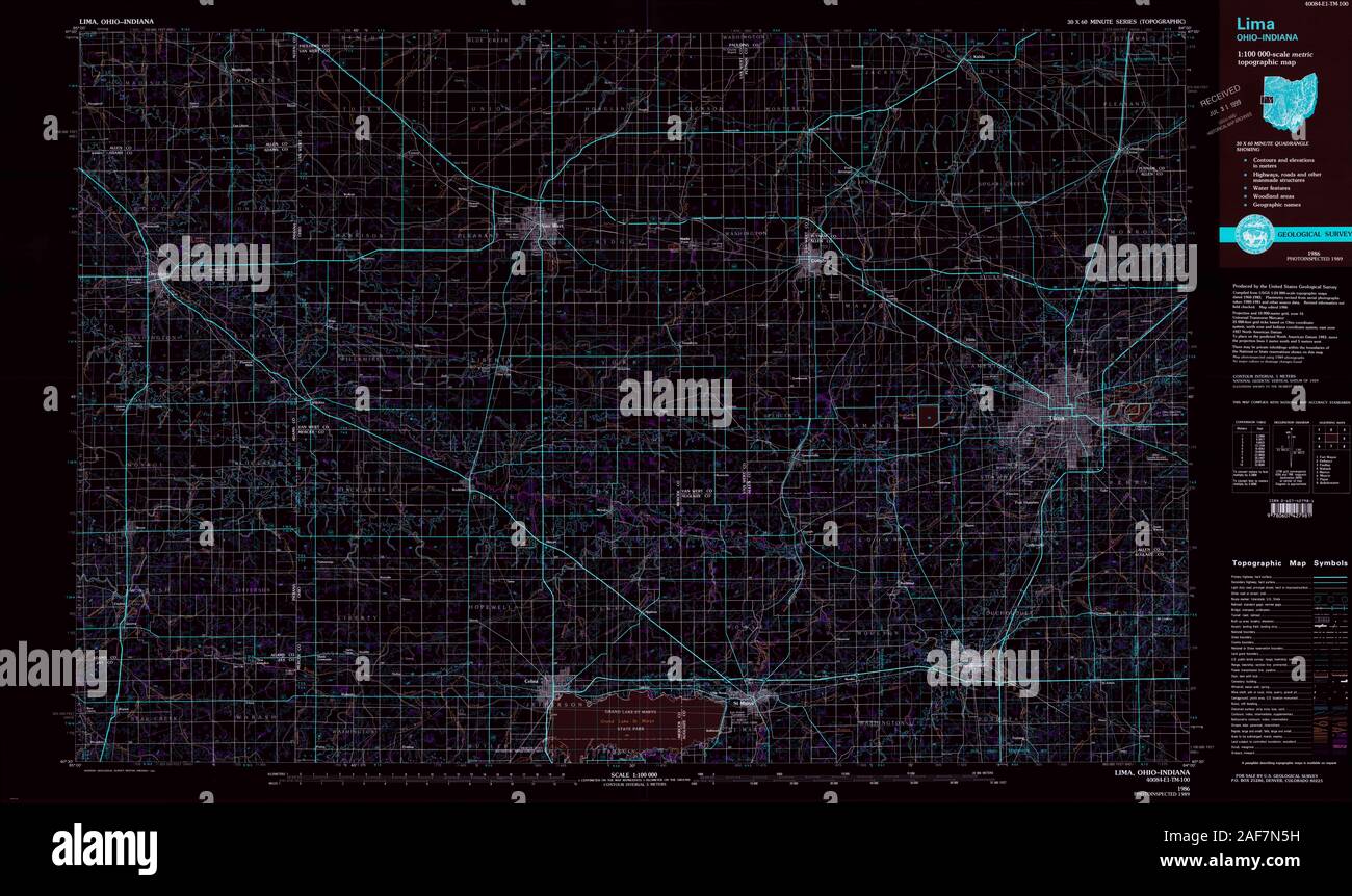 Lima ohio map hi-res stock photography and images - Alamy