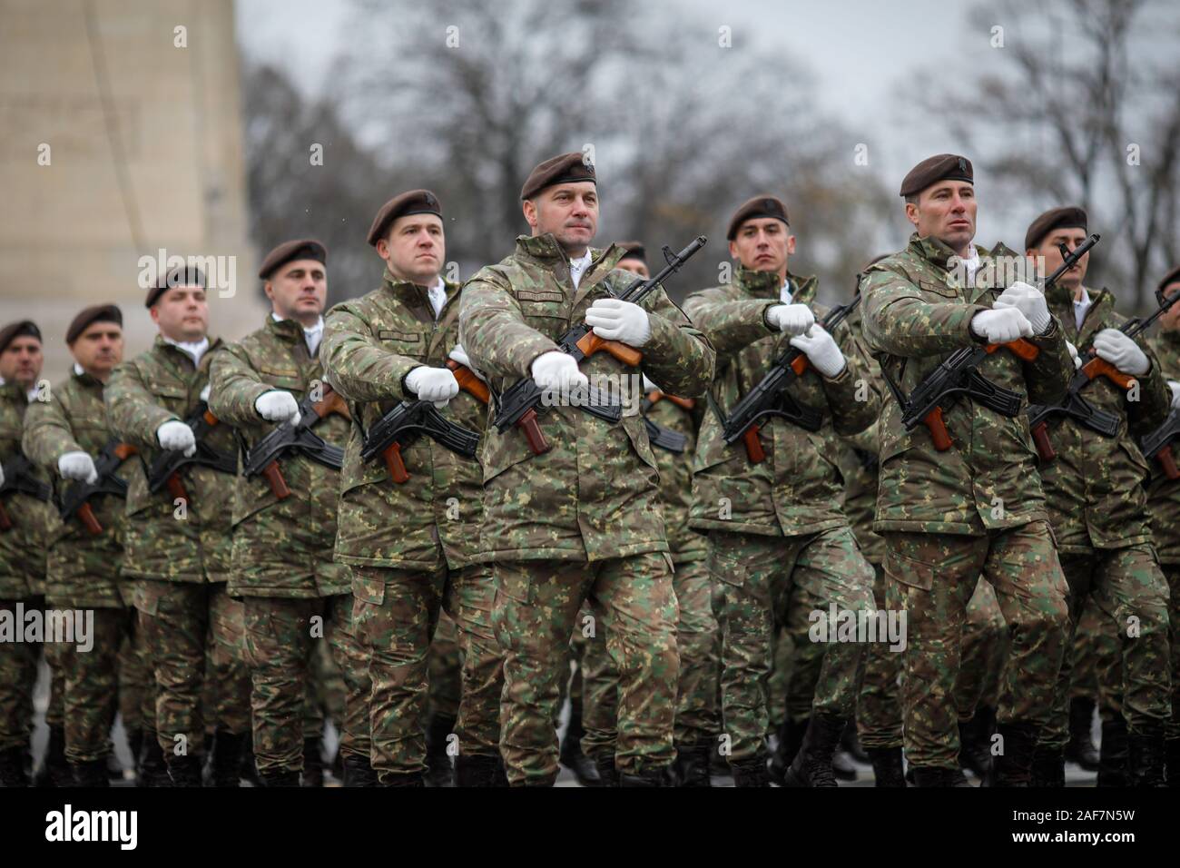 Bucharest, Romania - December 01, 2019: Romanian army soldiers at the ...