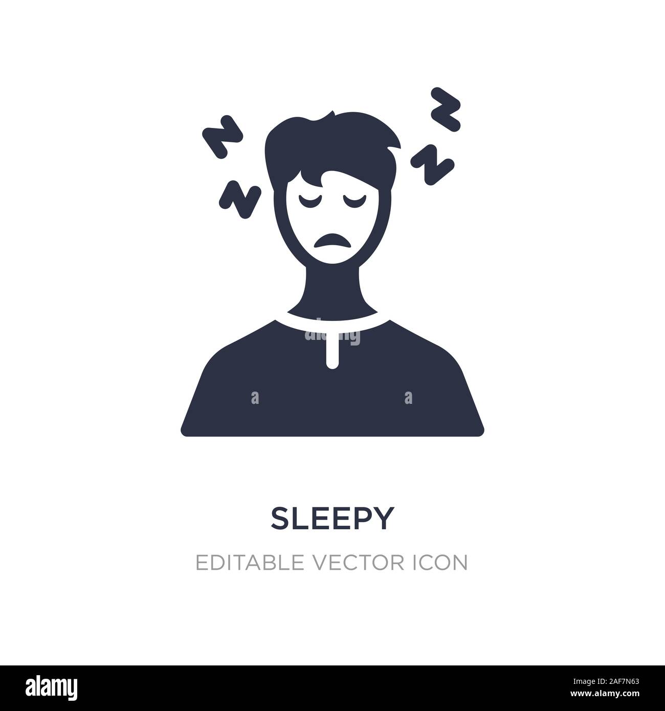 sleepy icon on white background. Simple element illustration from Other ...