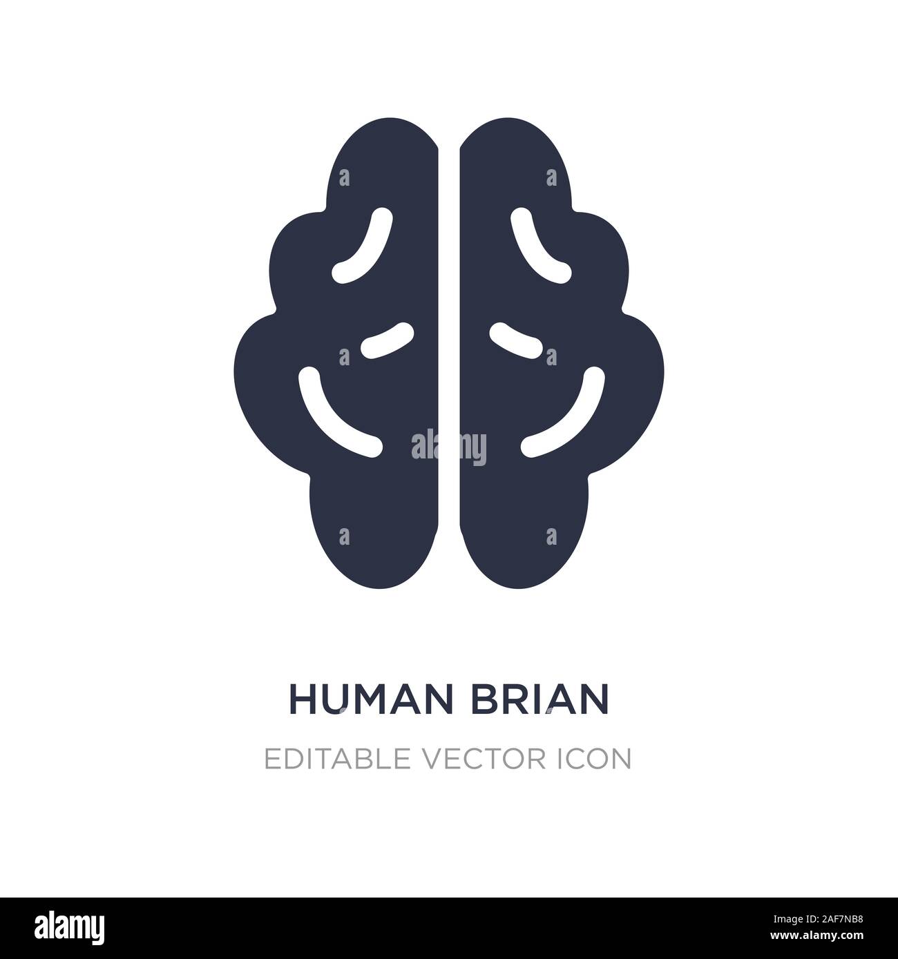 human brian icon on white background. Simple element illustration from ...