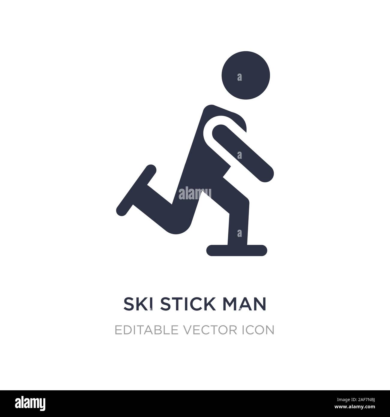 ski stick man icon on white background. Simple element illustration ...