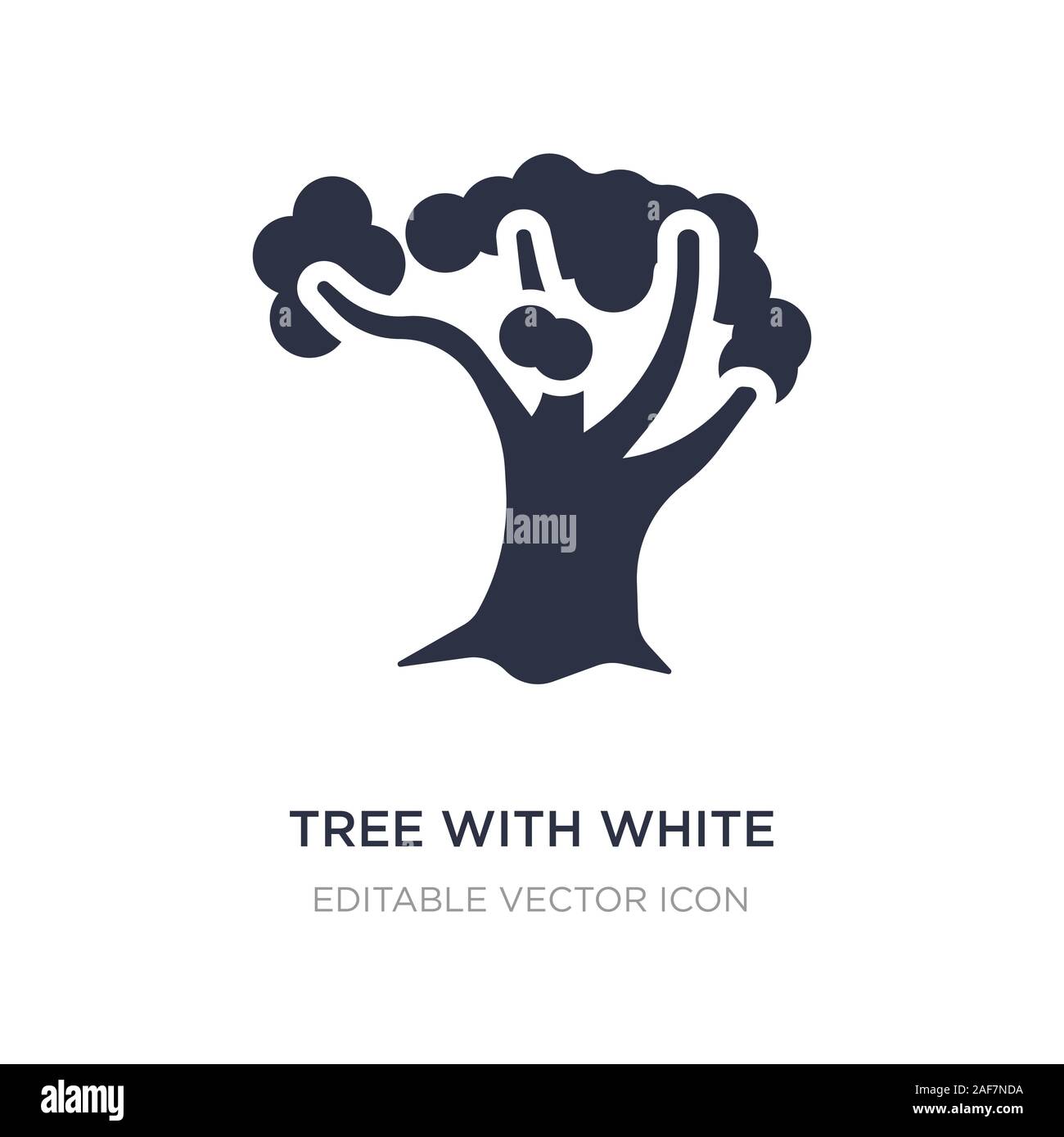 tree with white foliage icon on white background. Simple element ...
