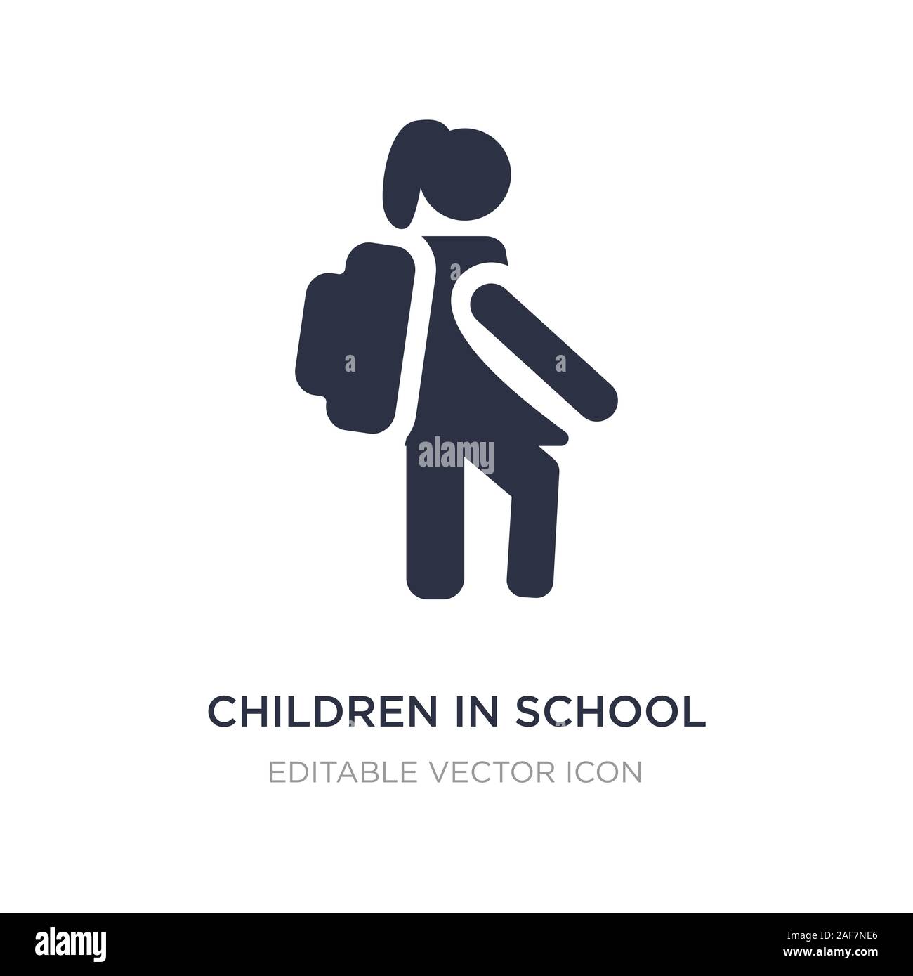 children in school icon on white background. Simple element ...