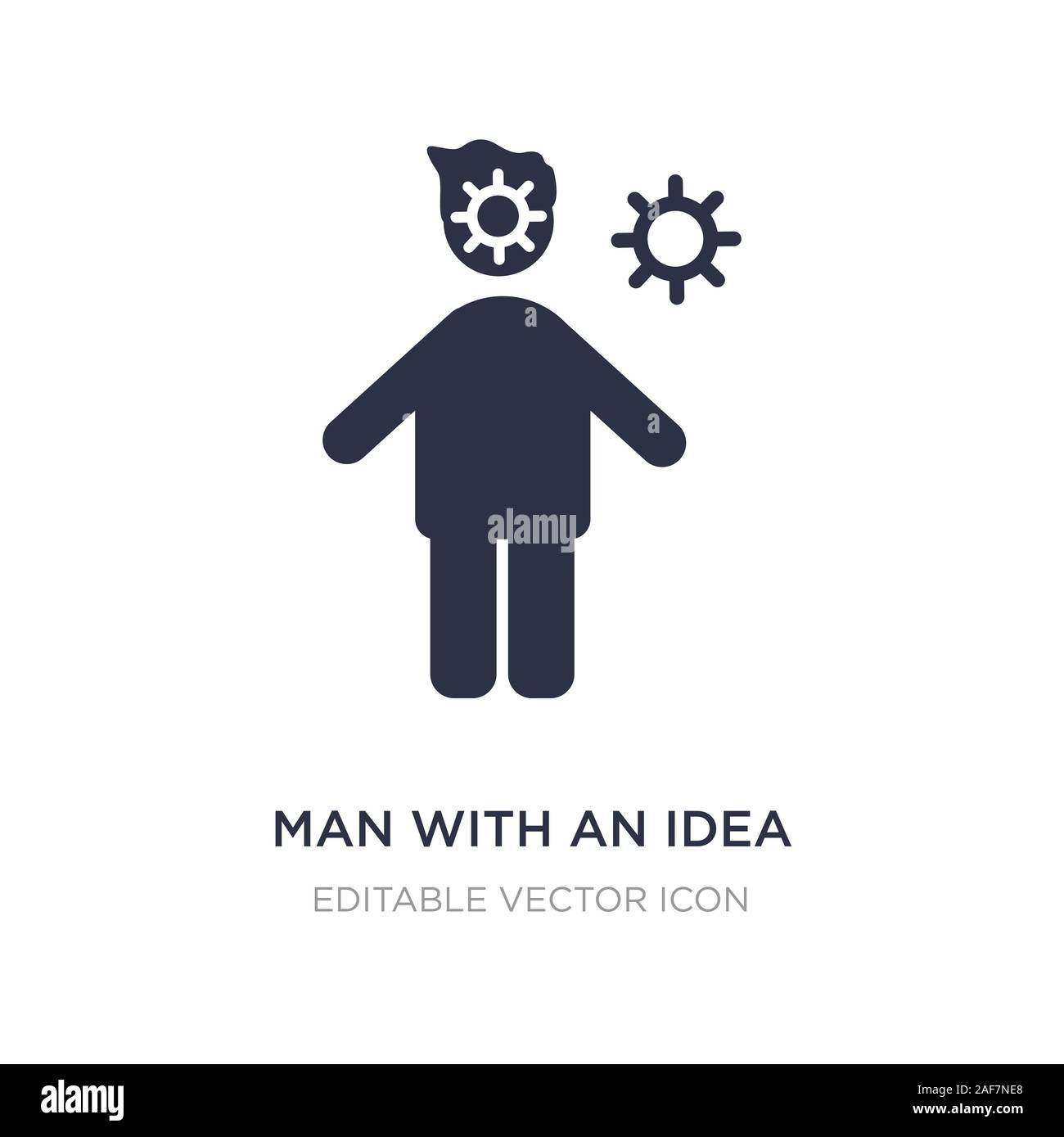 man with an idea icon on white background. Simple element illustration ...